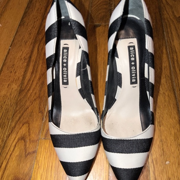 Alice + Olivia | Shoes | Alice Olivia Black And White Striped Womens ...